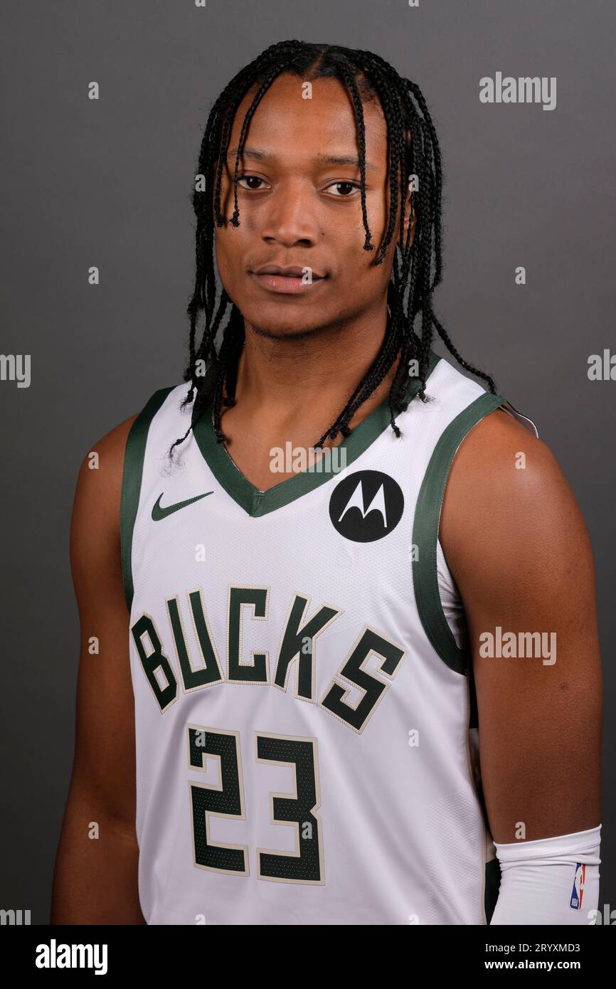 Milwaukee Bucks' TyTy Washington Jr. poses for a picture during the NBA ...