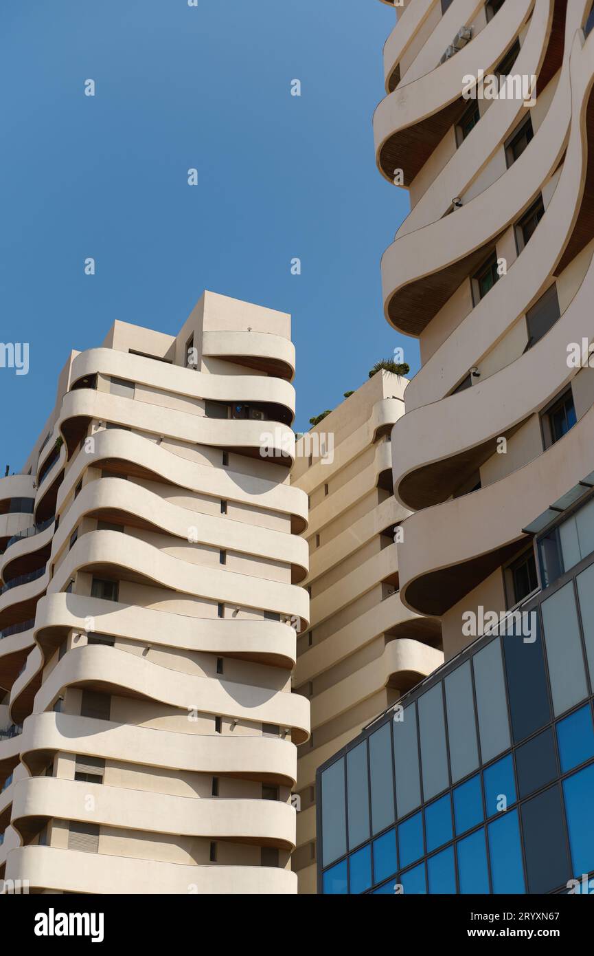 Vertical photography of a modern office building and business center ...
