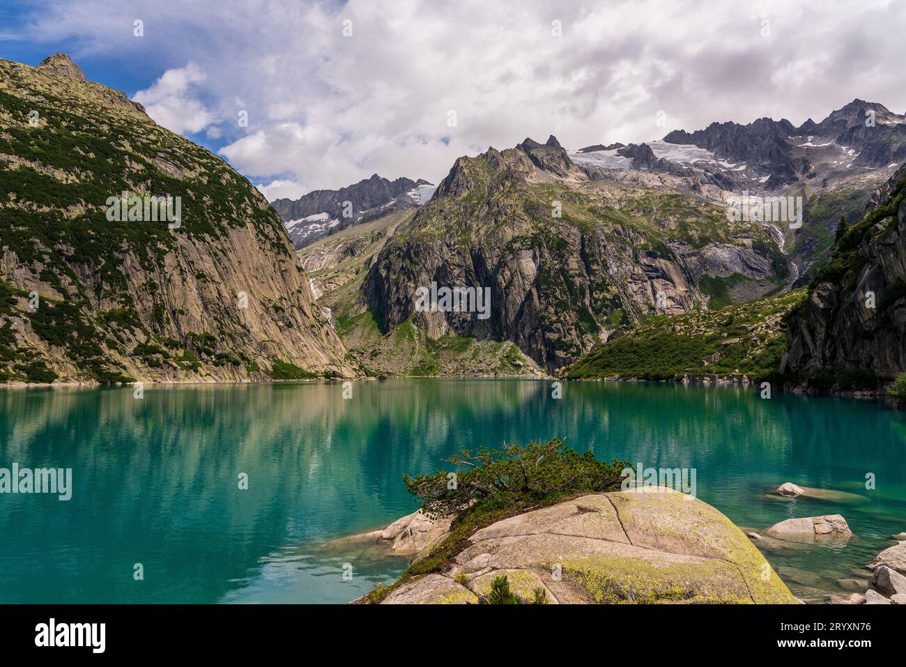 Panoramic view of the Gelmer reservoir in Switzerland Stock Photo - Alamy