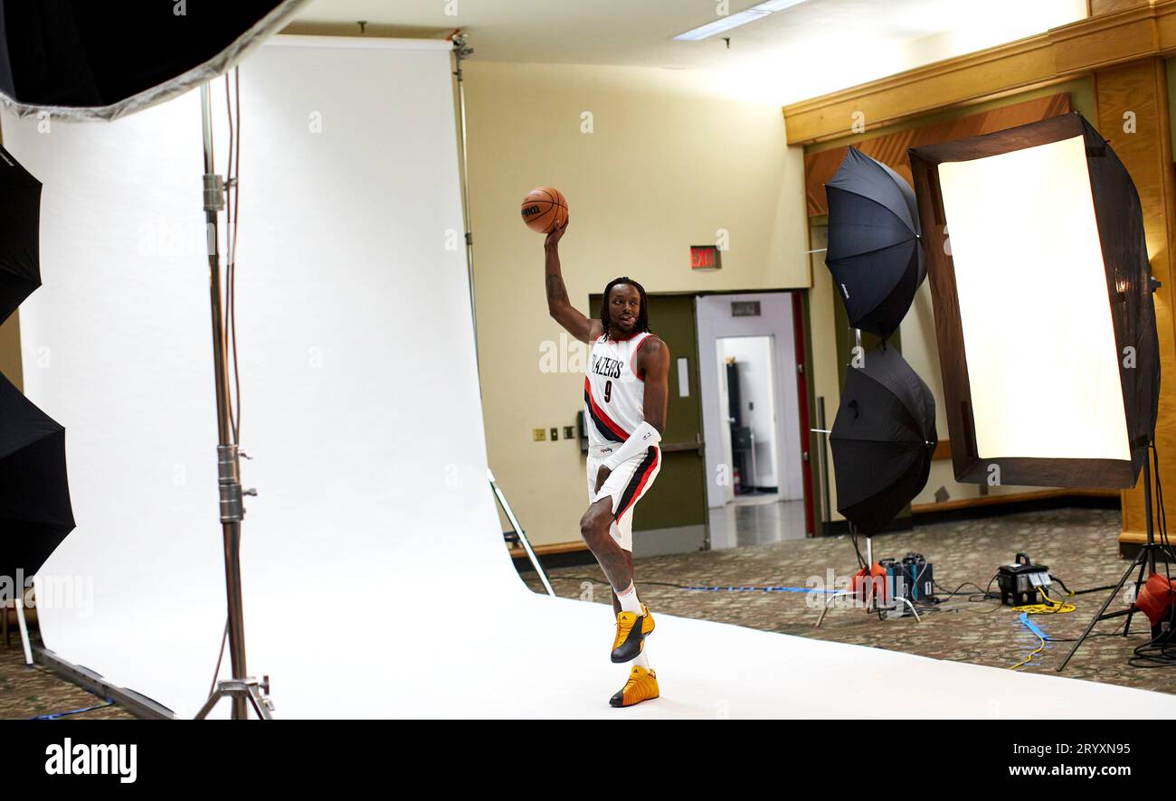 Portland Trail Blazers forward Jerami Grant poses for a portrait during ...
