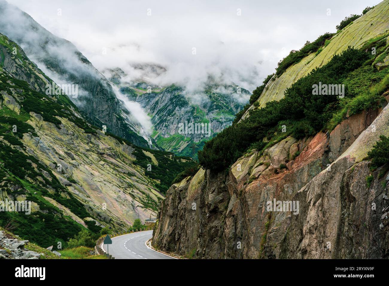 View of the Grimsel Pass in Switzerland Stock Photo - Alamy