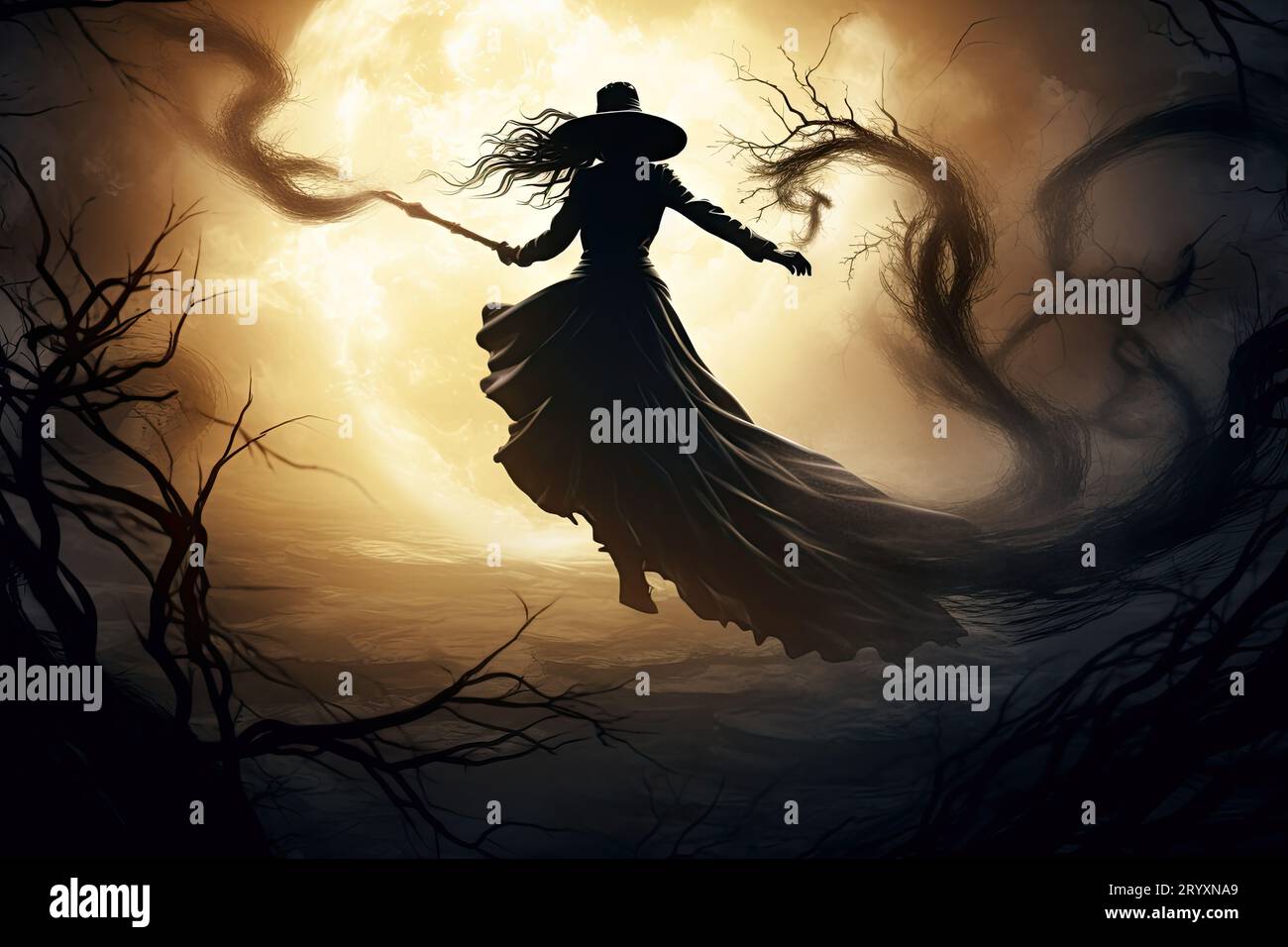Sorcery art woman hi-res stock photography and images - Alamy