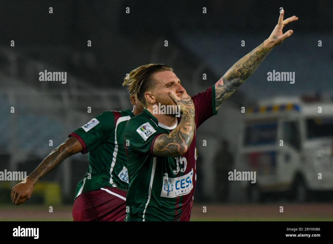 Kolkata, India. 02nd Oct, 2023. Jason Steven Cummings of Mohun Bagan ...