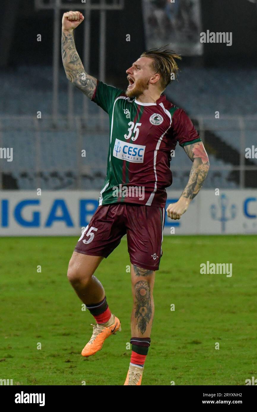 Kolkata, India. 02nd Oct, 2023. Jason Steven Cummings of Mohun Bagan ...