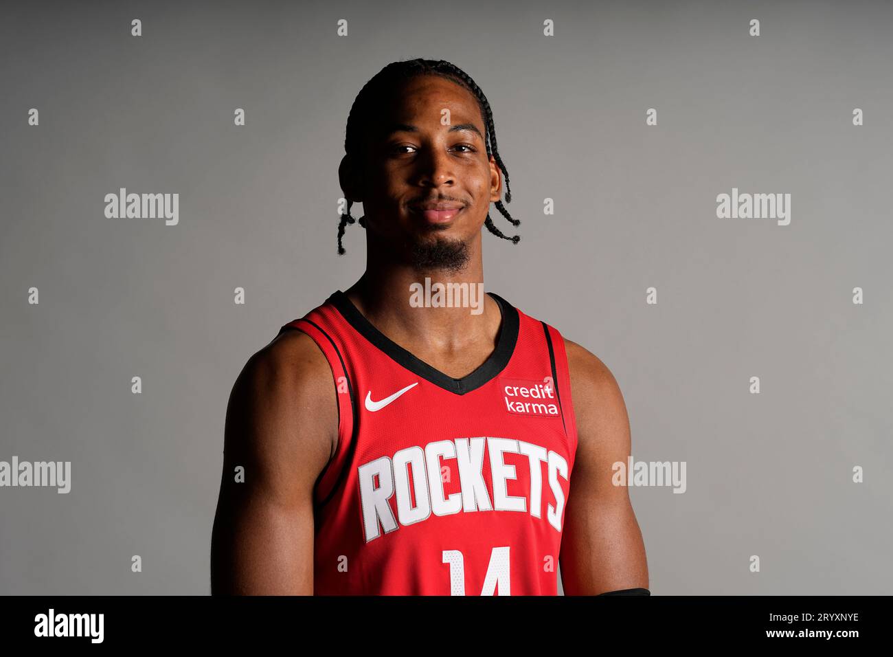 Houston Rockets' Nate Hinton poses for a photograph during an NBA ...