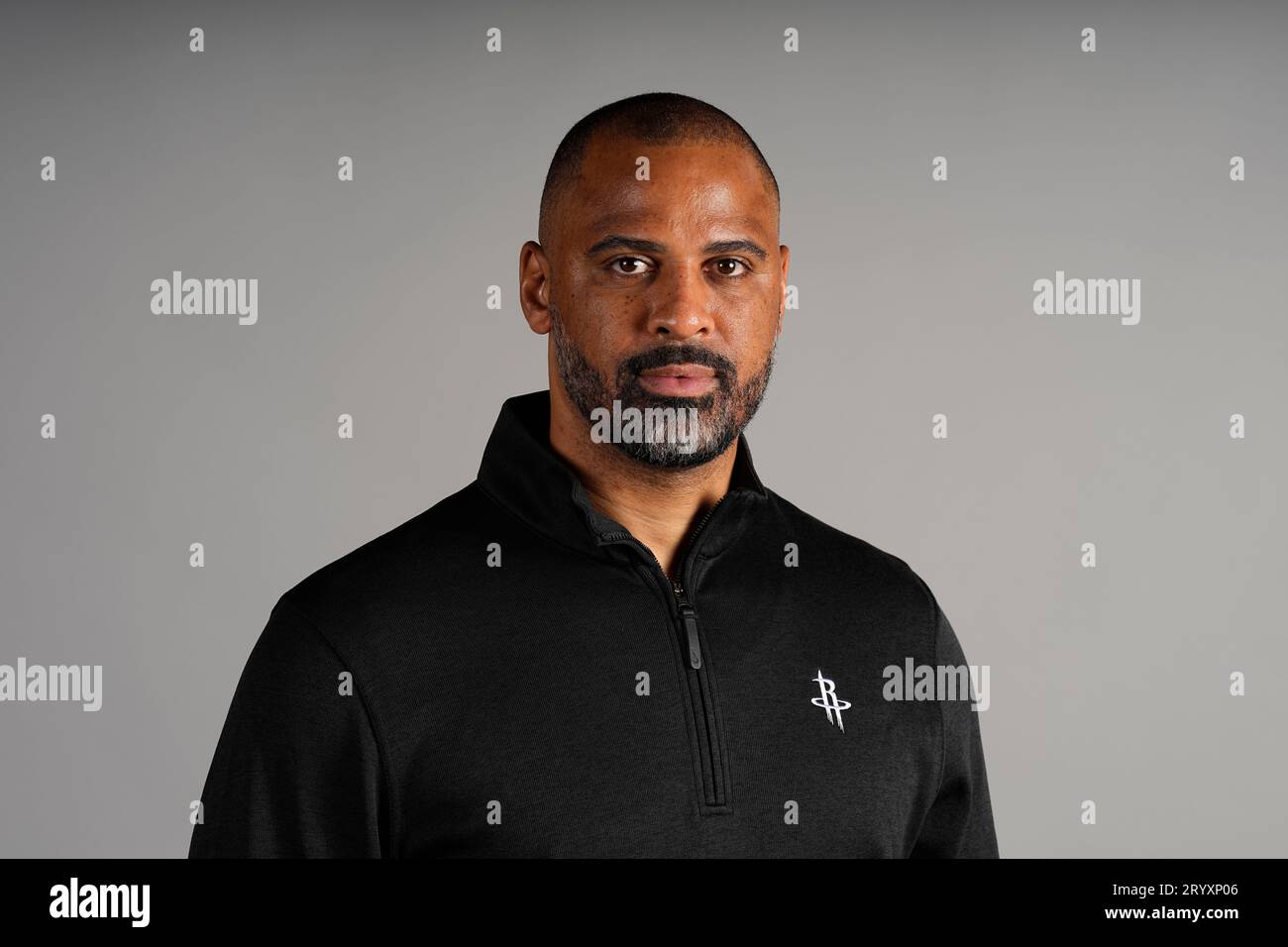 Houston Rockets coach Ime Udoka poses for a photograph during an NBA ...