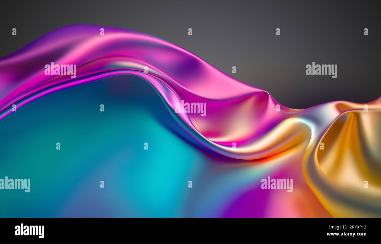 Colorful holographic abstract liquid waves hi-res stock photography and ...