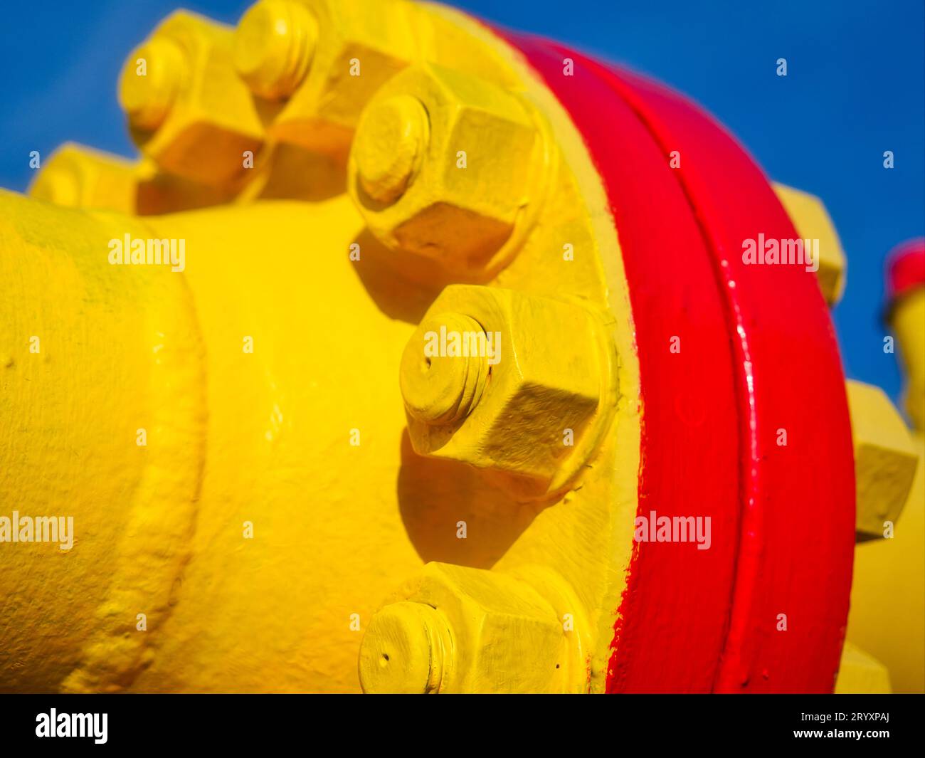 Gas industry pipe connection unit. Bolted connection of pipes for ...