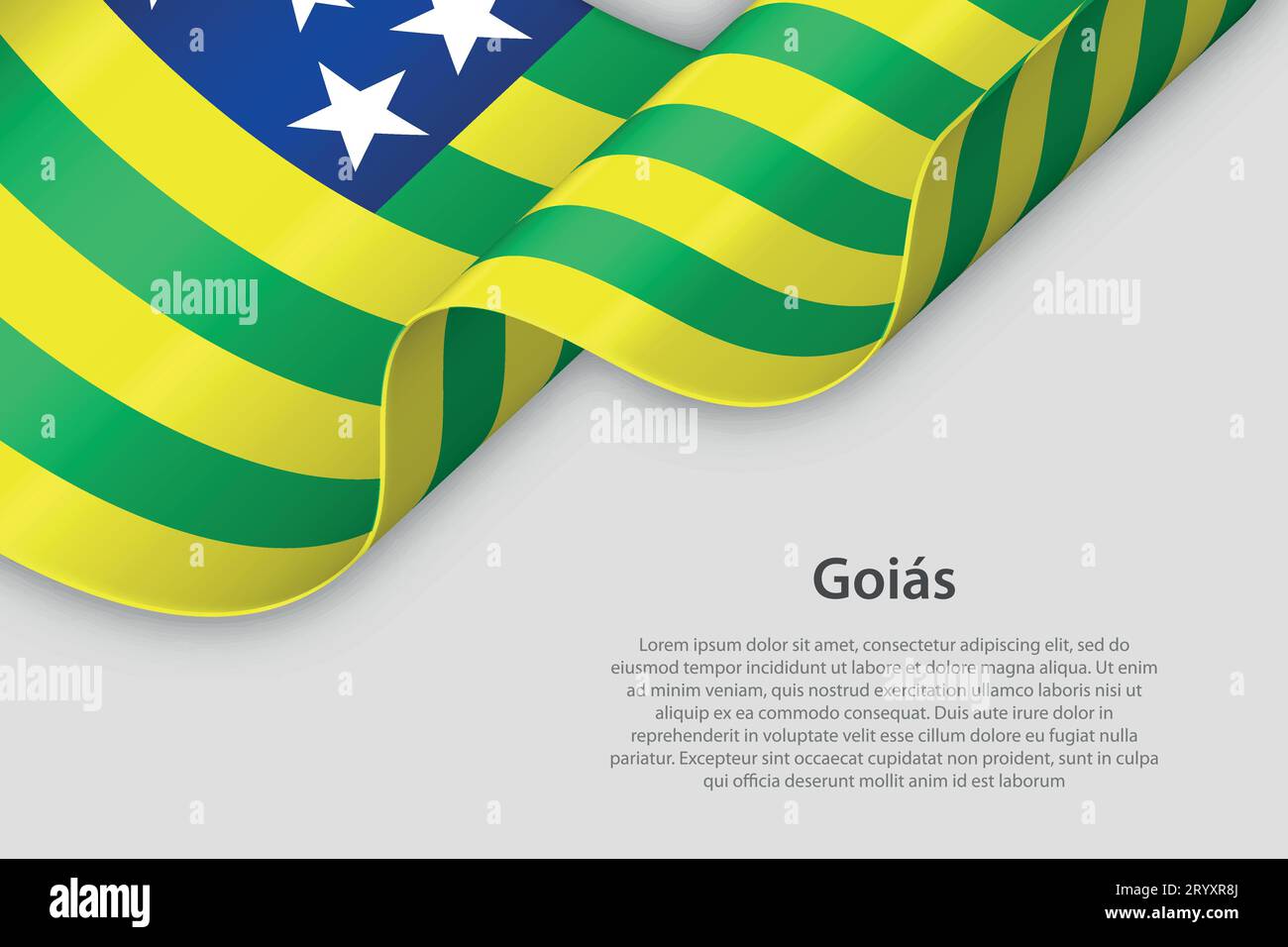 3d ribbon with flag Goias. Brazilian state. isolated on white ...