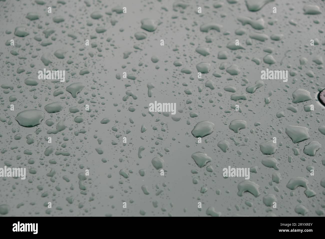 Water drop abstract background wallpaper on dark green color wet ...