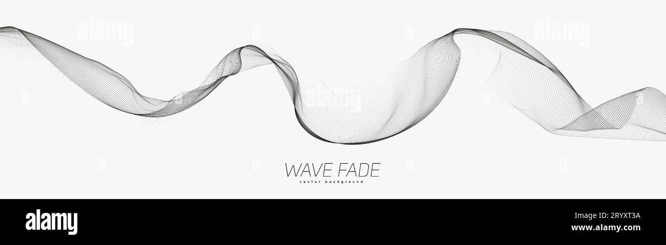 Abstract background with faded line waves. Warped waveform Stock Vector ...