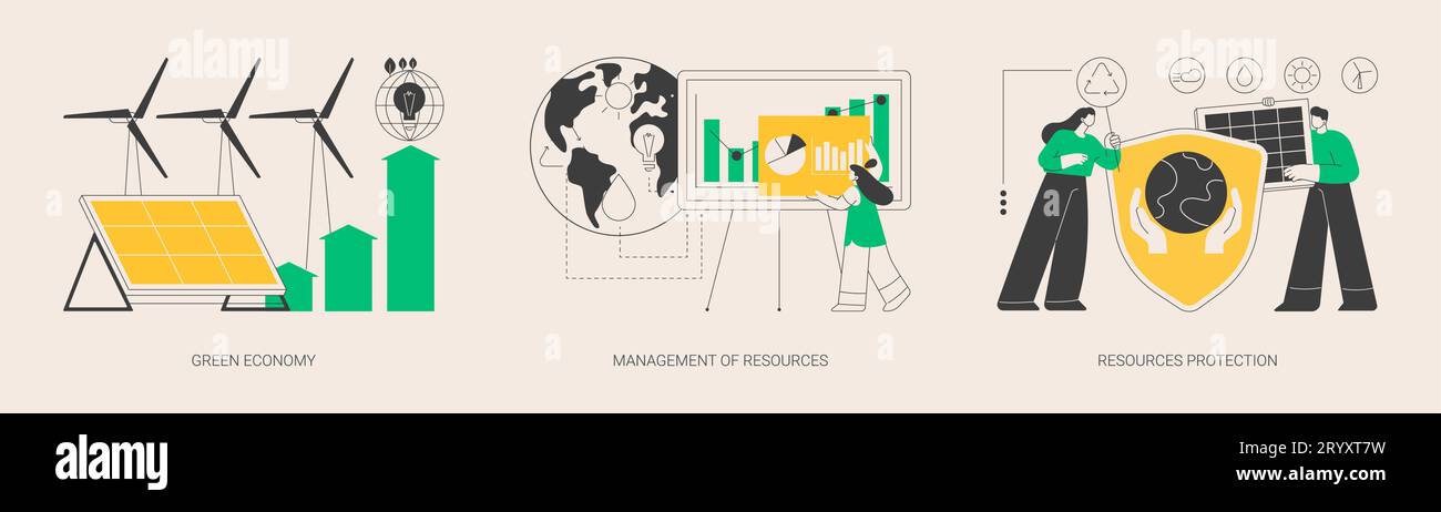 Sustainable development abstract concept vector illustrations Stock ...