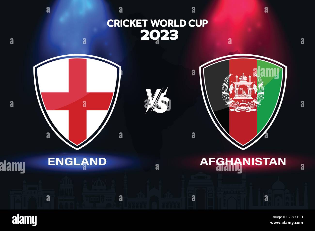 England vs Afghanistan international cricket flag badge design on ...