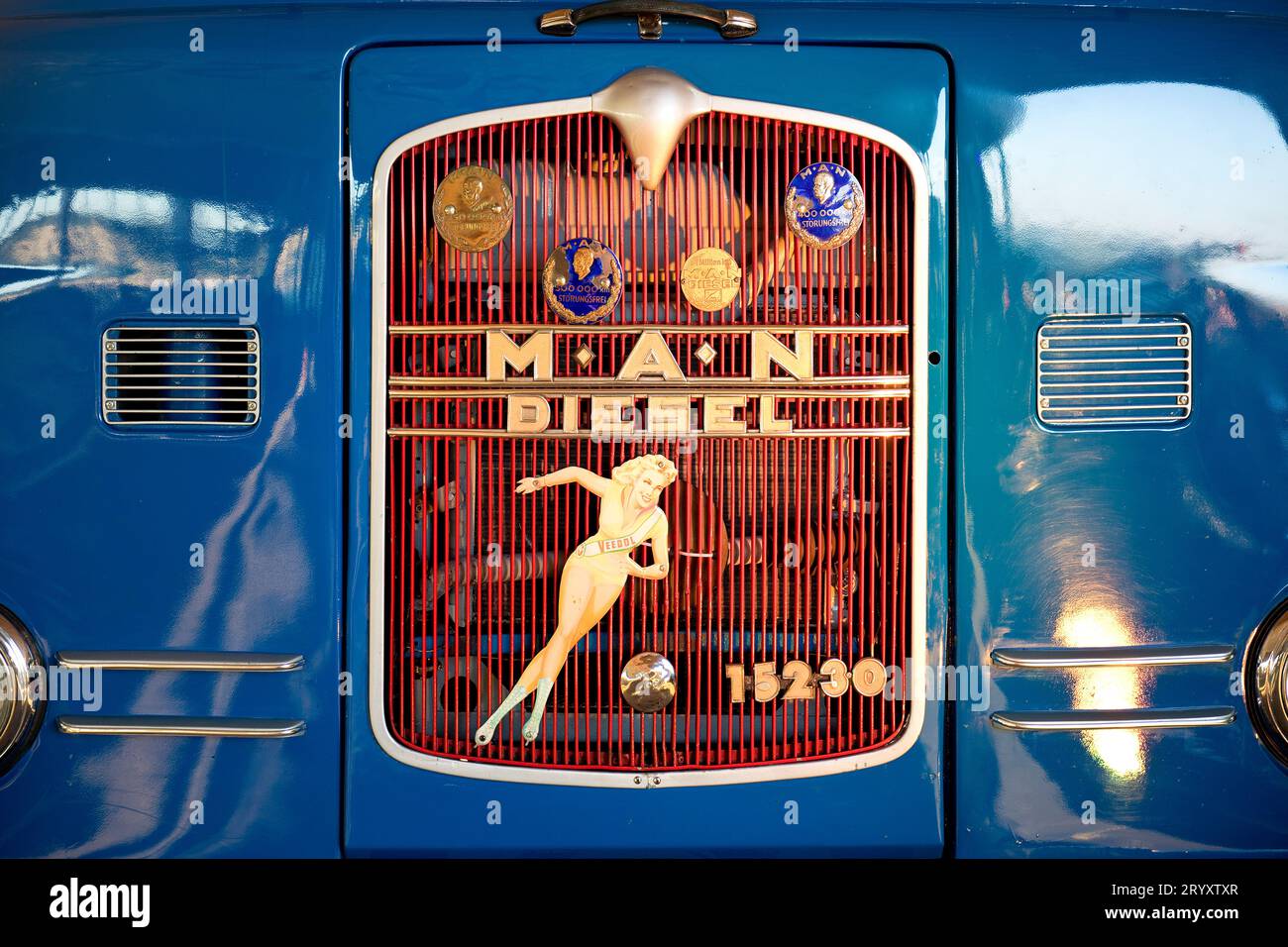 MAN Diesel vintage car, mileage over 1 million kilometers, Muelheim ...