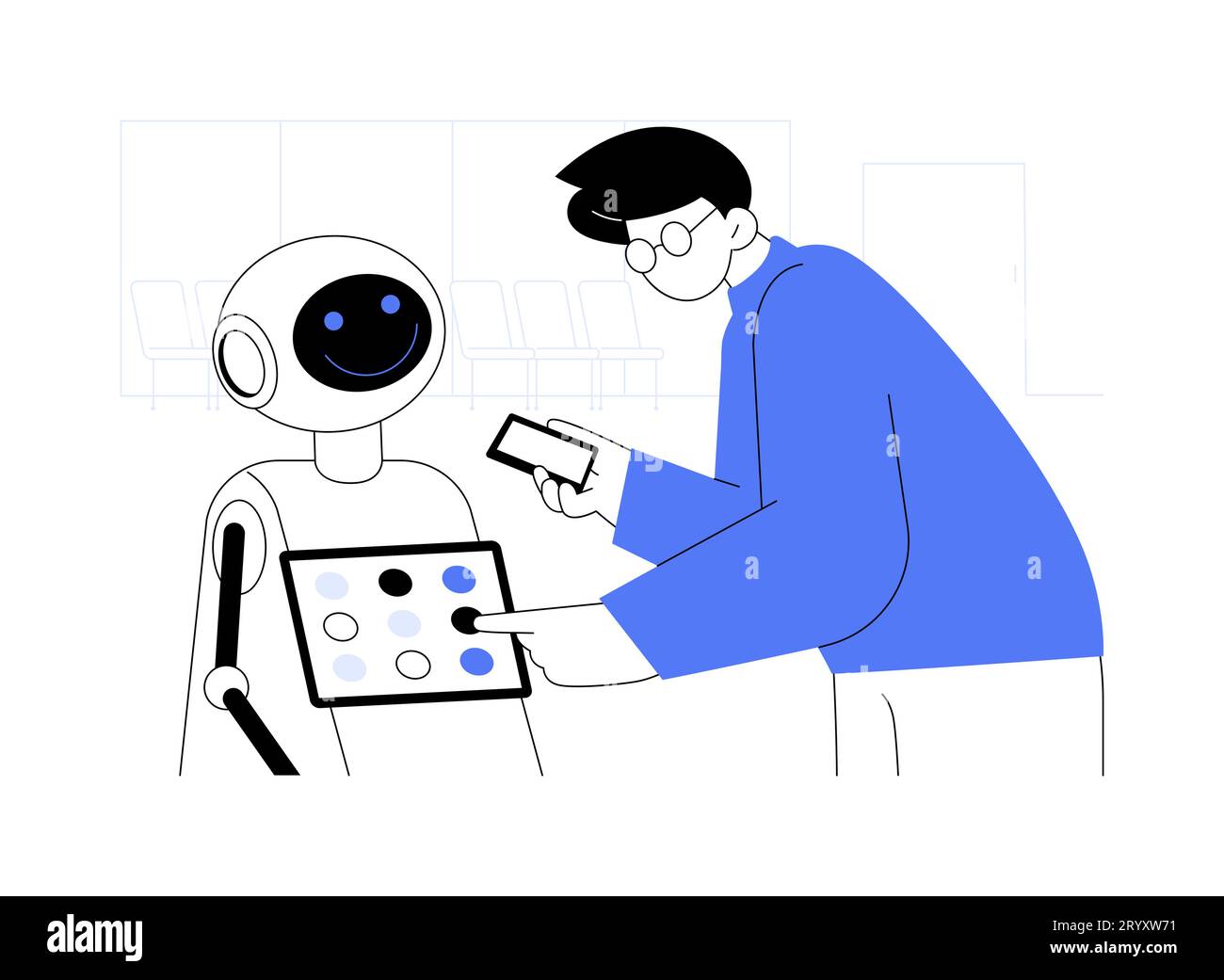 Customer service robots abstract concept vector illustration Stock ...