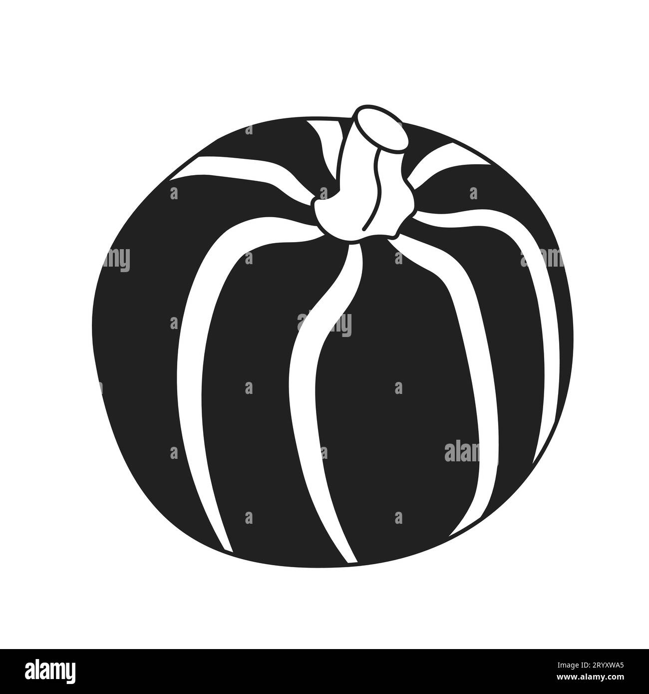 Organic pumpkin thanksgiving black and white 2D cartoon object Stock ...