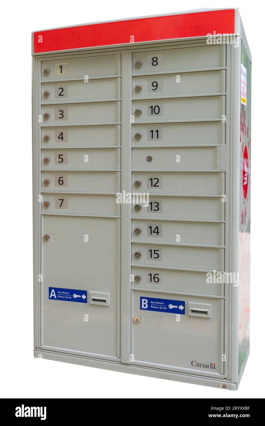 Canadian mailbox, isolated on white background Stock Photo - Alamy