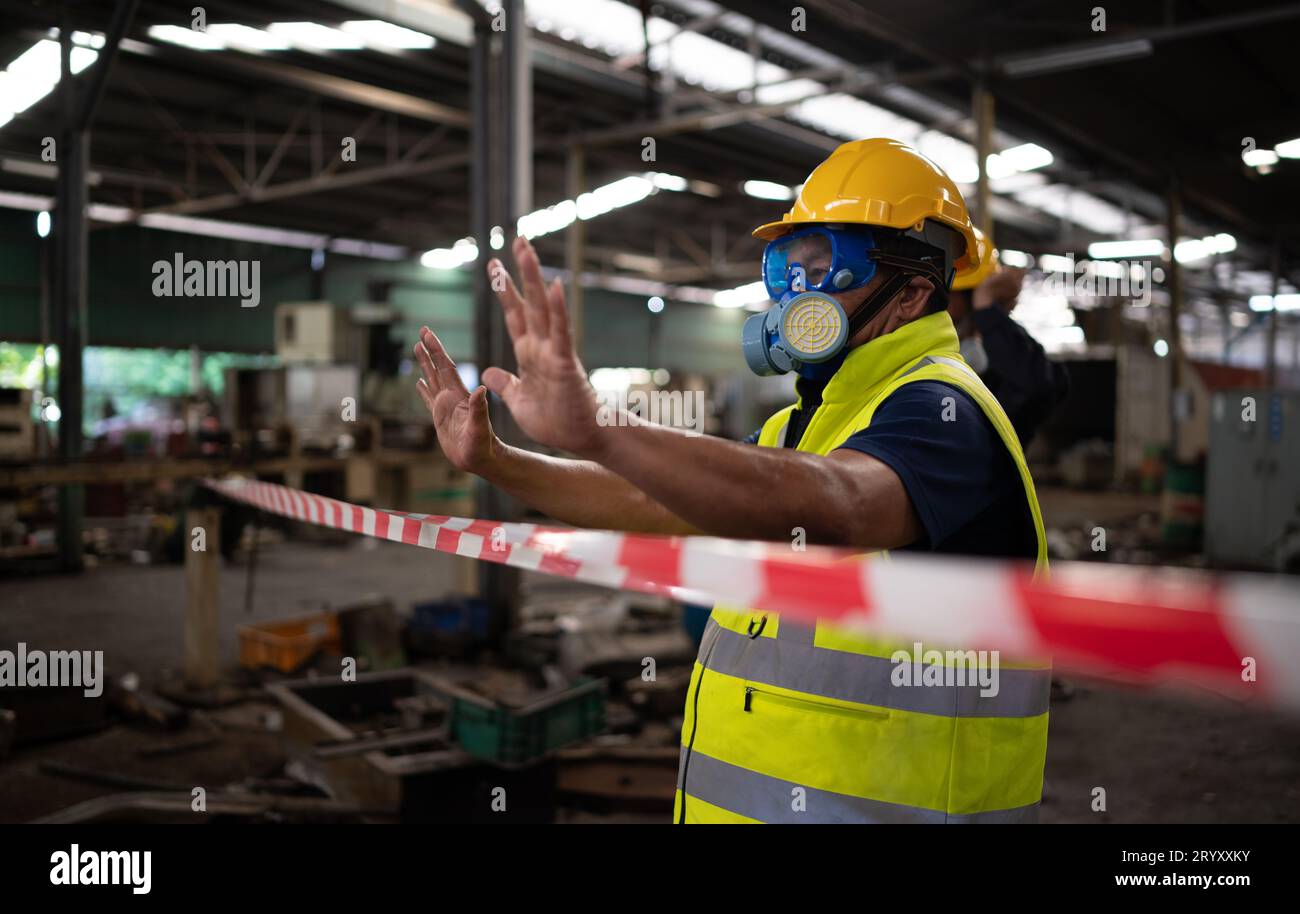 Restricted area, officials employ white and red stripes to block the ...