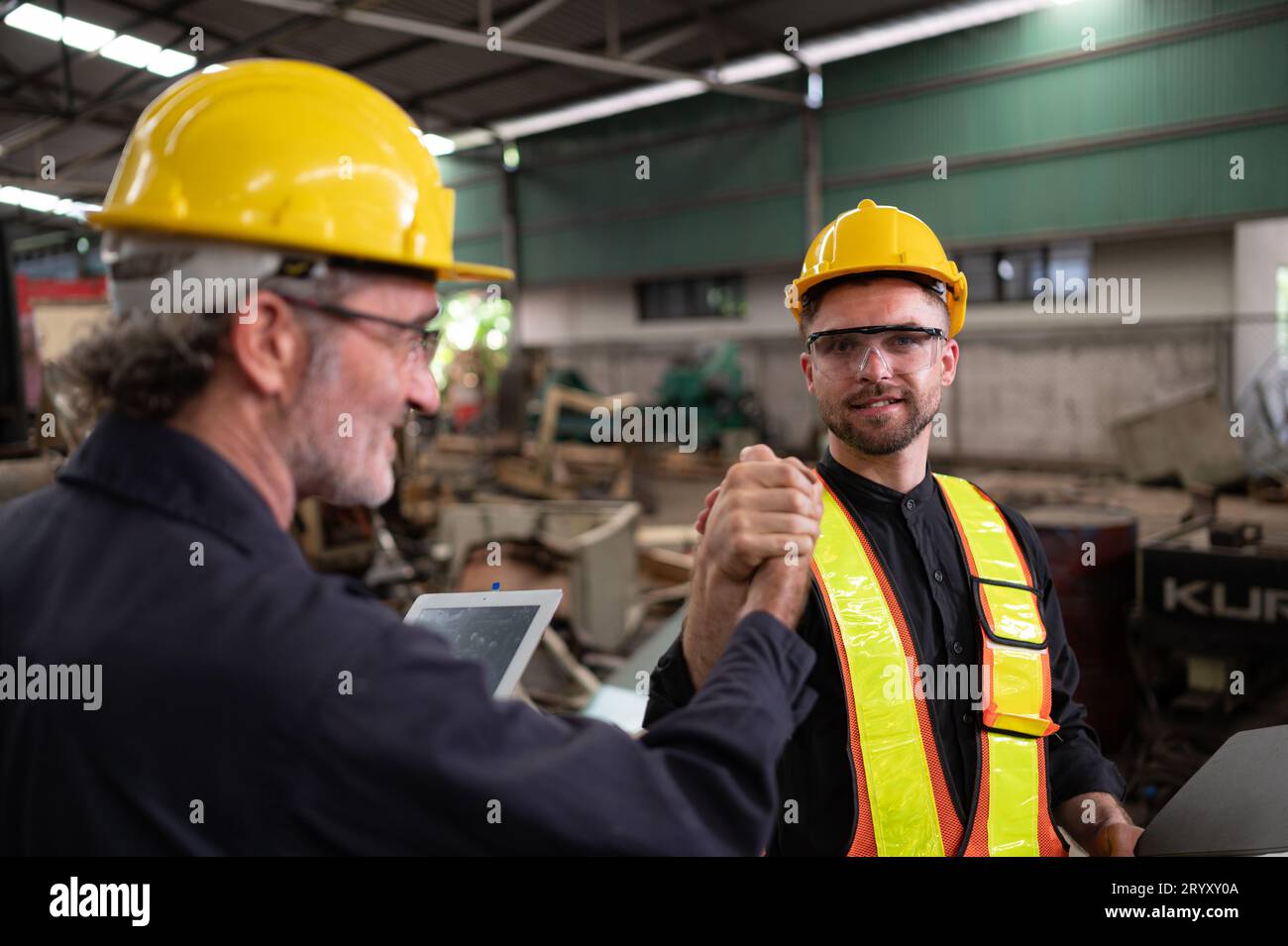 Engineers and technicians check the electrical system and repair the ...
