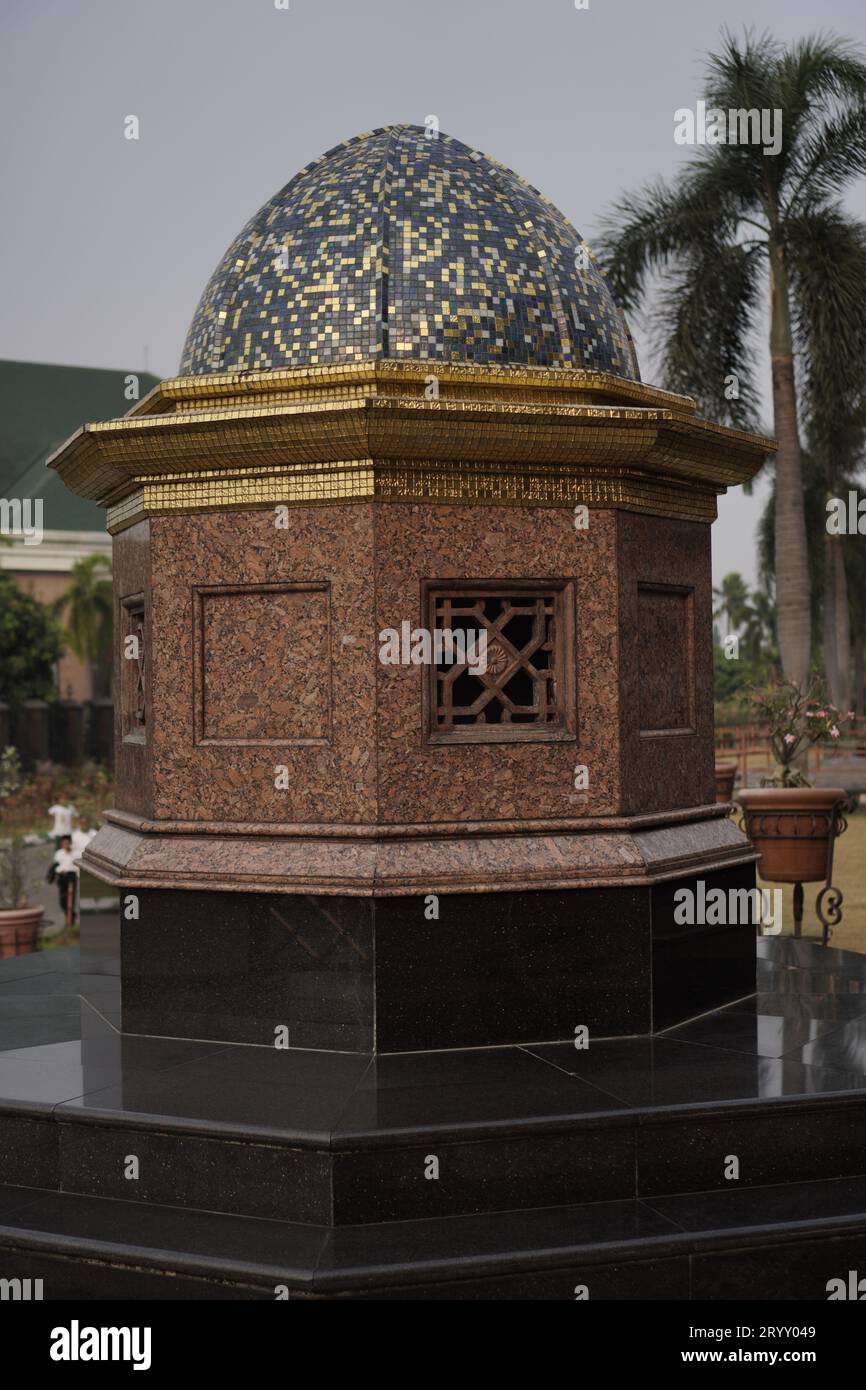 a small domed monument, with ceramic material surrounding it Stock ...