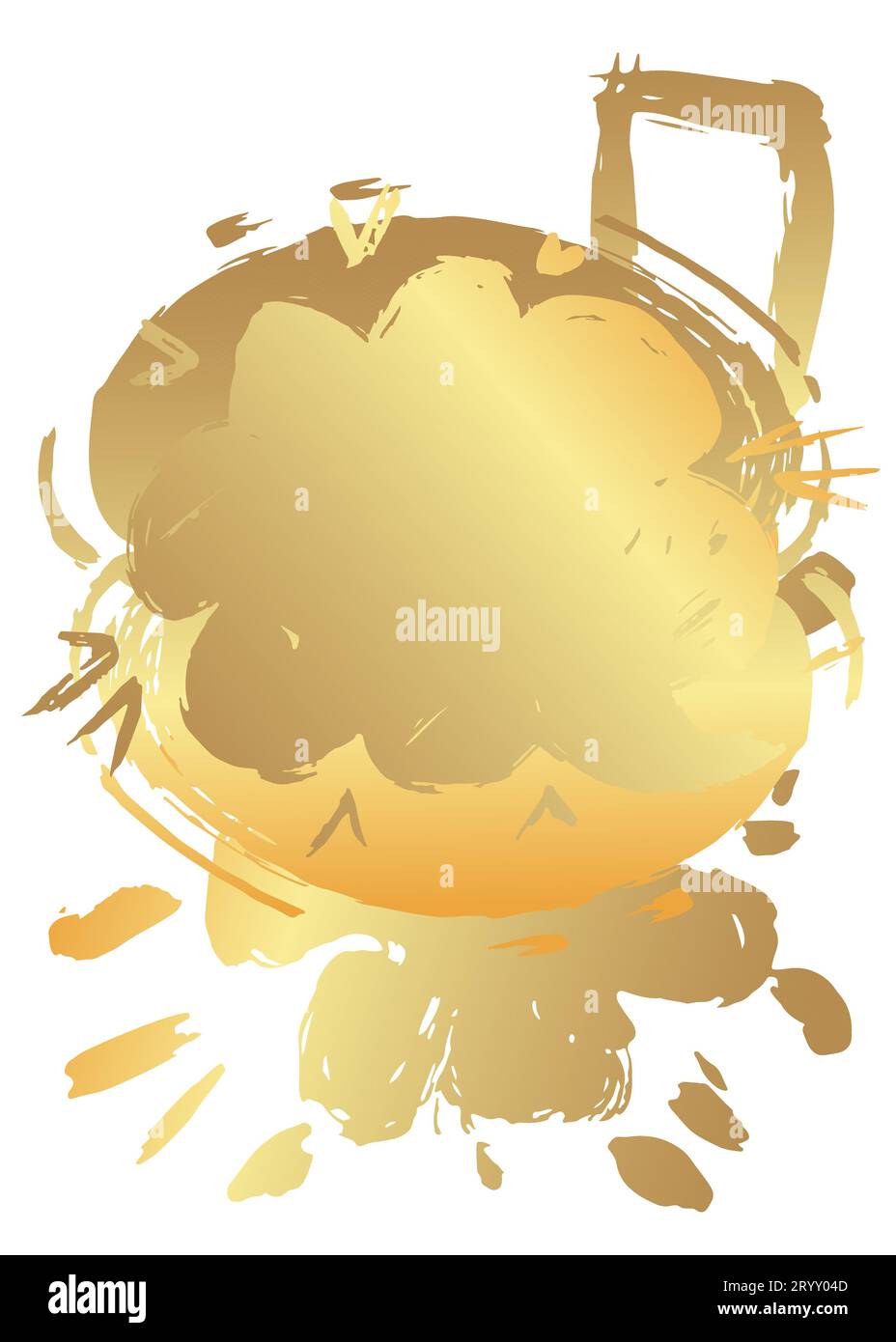 Gold graffiti speech bubble. Abstract modern Messaging sign street art ...