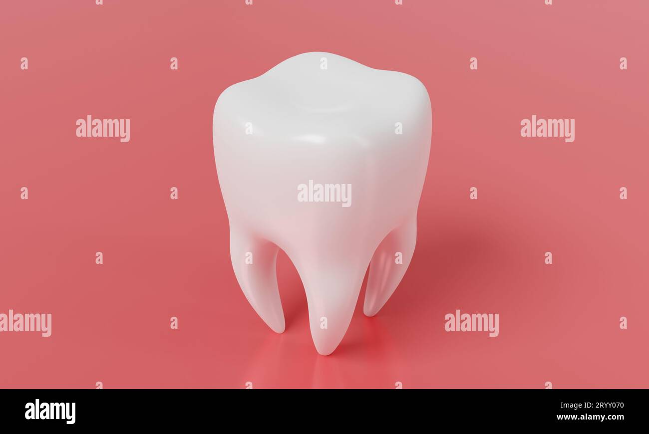 Tooth on pink gum background. Medical wellness and Dental healthcare ...