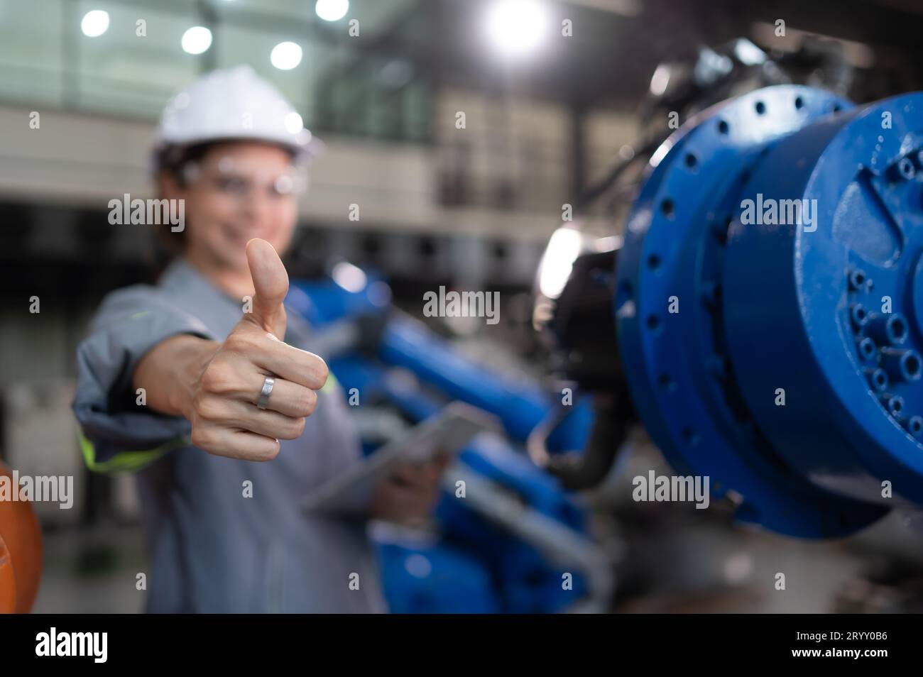 A female engineer completed the updating software and calibrating a ... A female engineer completed the updating software and calibrating a ...