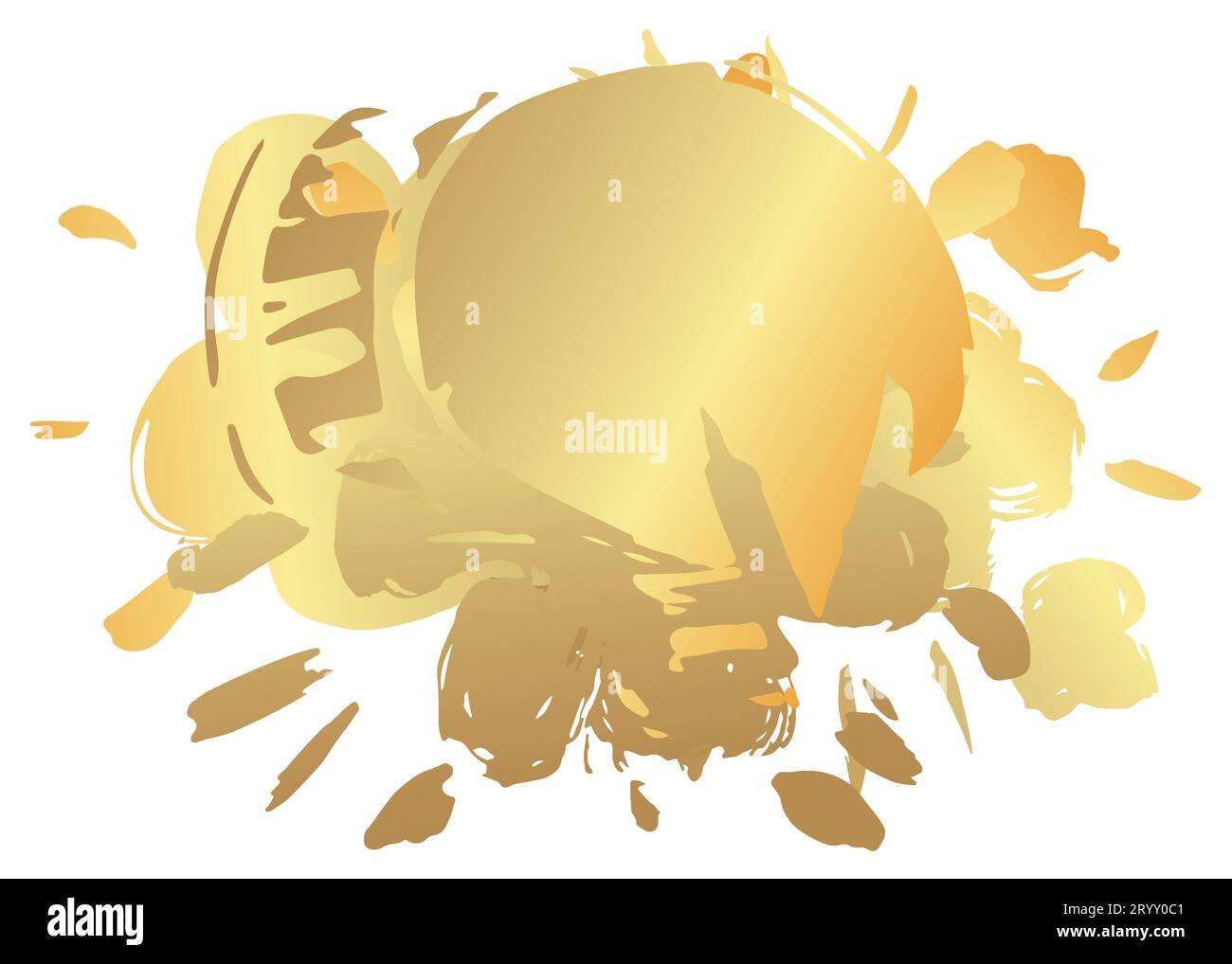 Gold graffiti speech bubble. Abstract modern Messaging sign street art ...