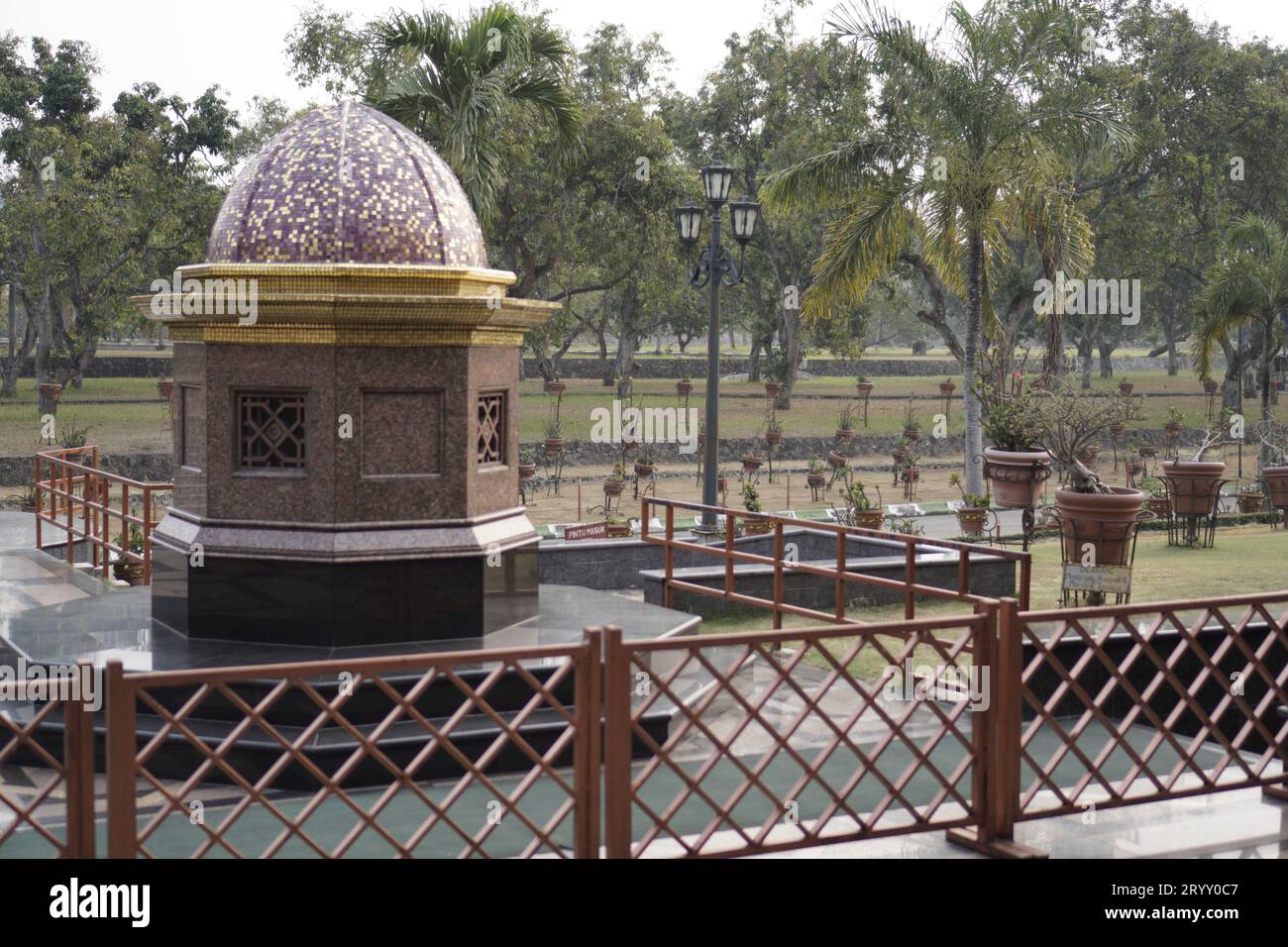 a small domed monument, with ceramic material surrounding it Stock ...