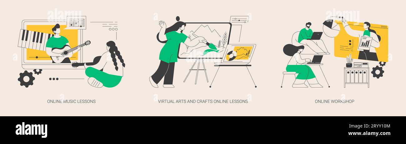 Online education while self-isolation abstract concept vector ...