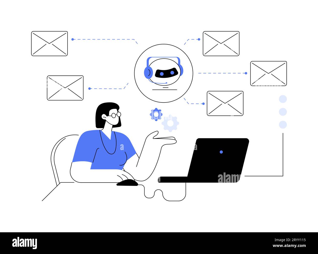 E-mail processing abstract concept vector illustration Stock Vector ...