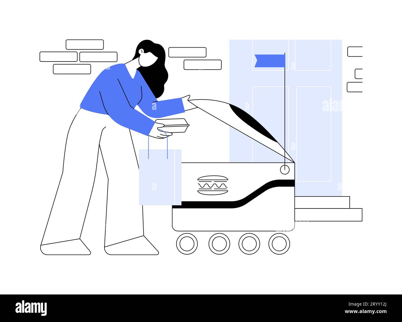 Food delivery robot abstract concept vector illustration Stock Vector ...