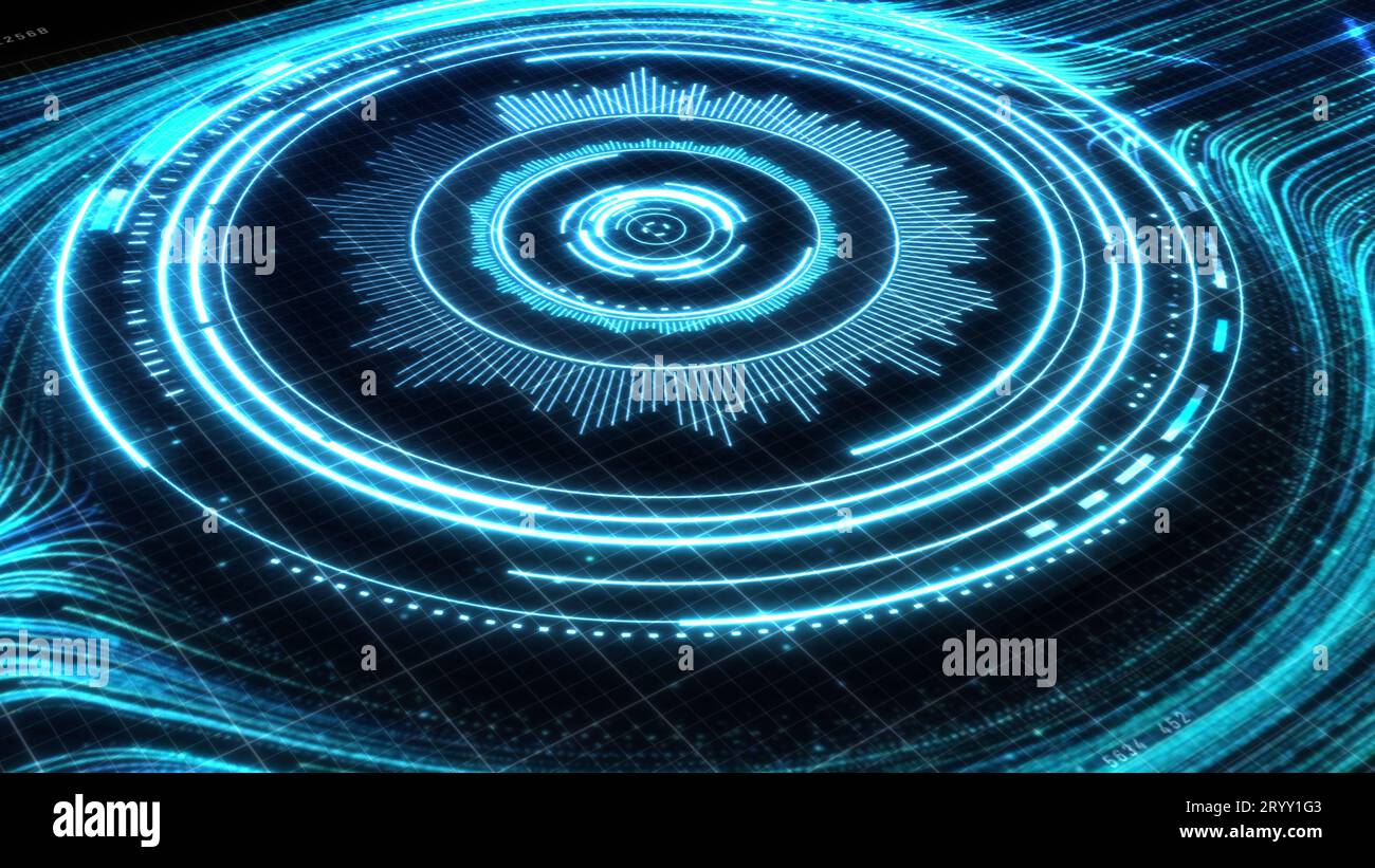 Digital cyber security concept background. Many data transfer through ...