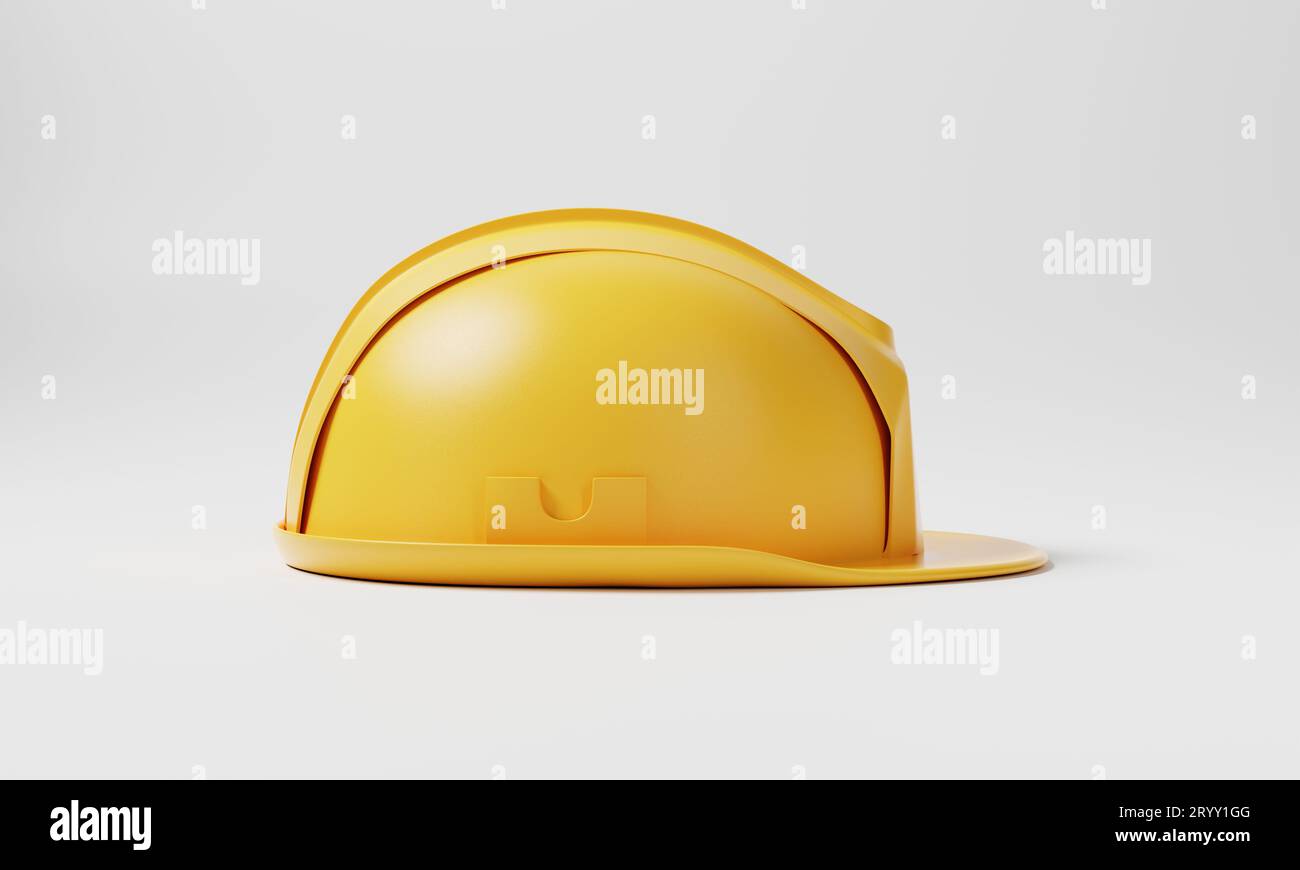 Yellow hard hat safety helmet on white background. Business and ...