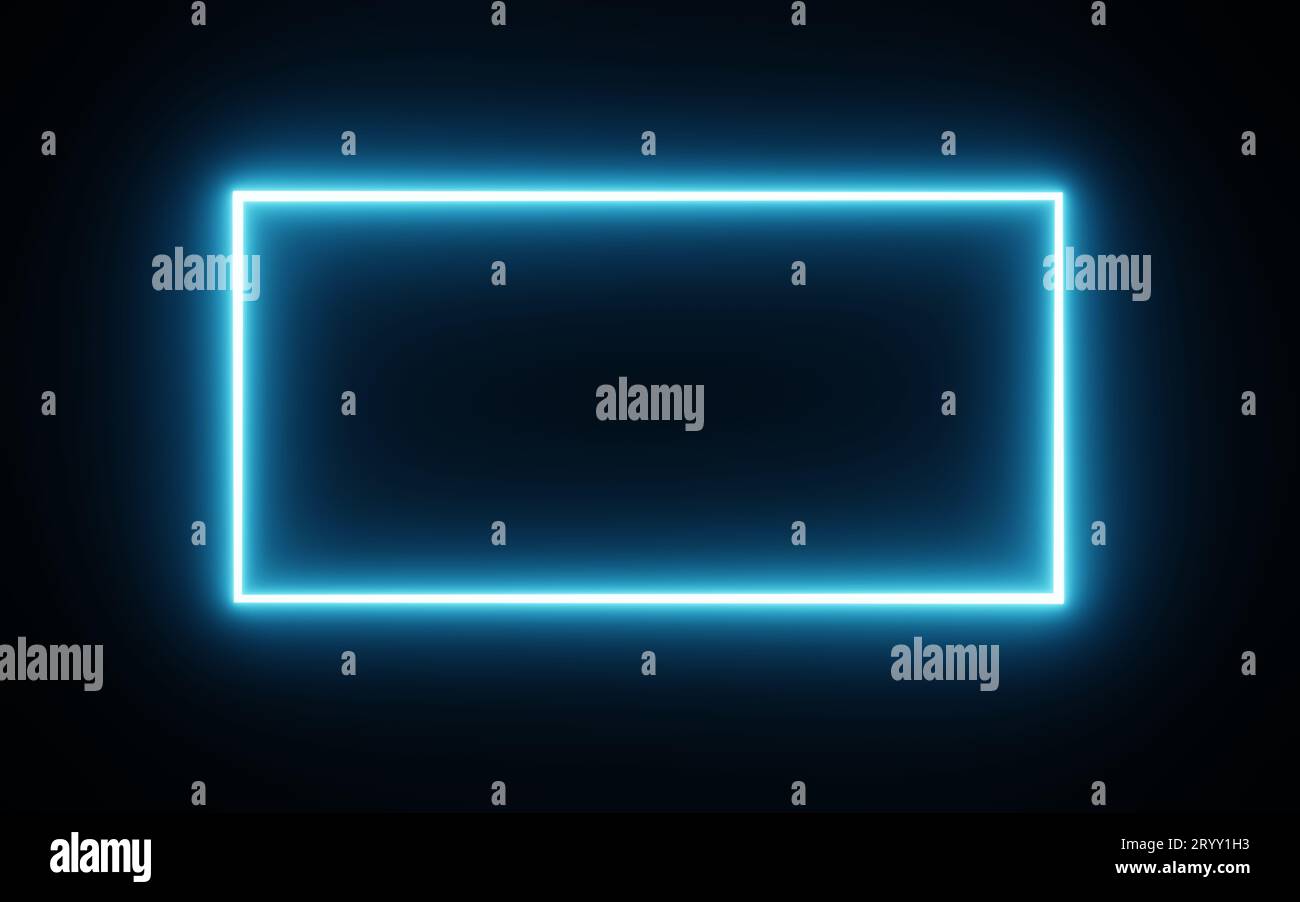 Square rectangle picture frame with blue tone neon color motion graphic ...