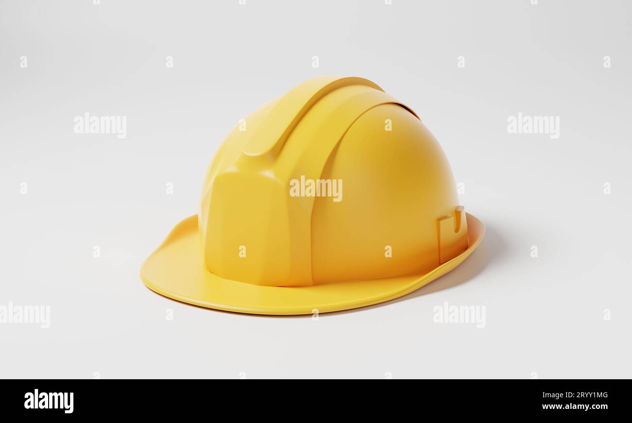 Yellow hard hat safety helmet on white background. Business and ...