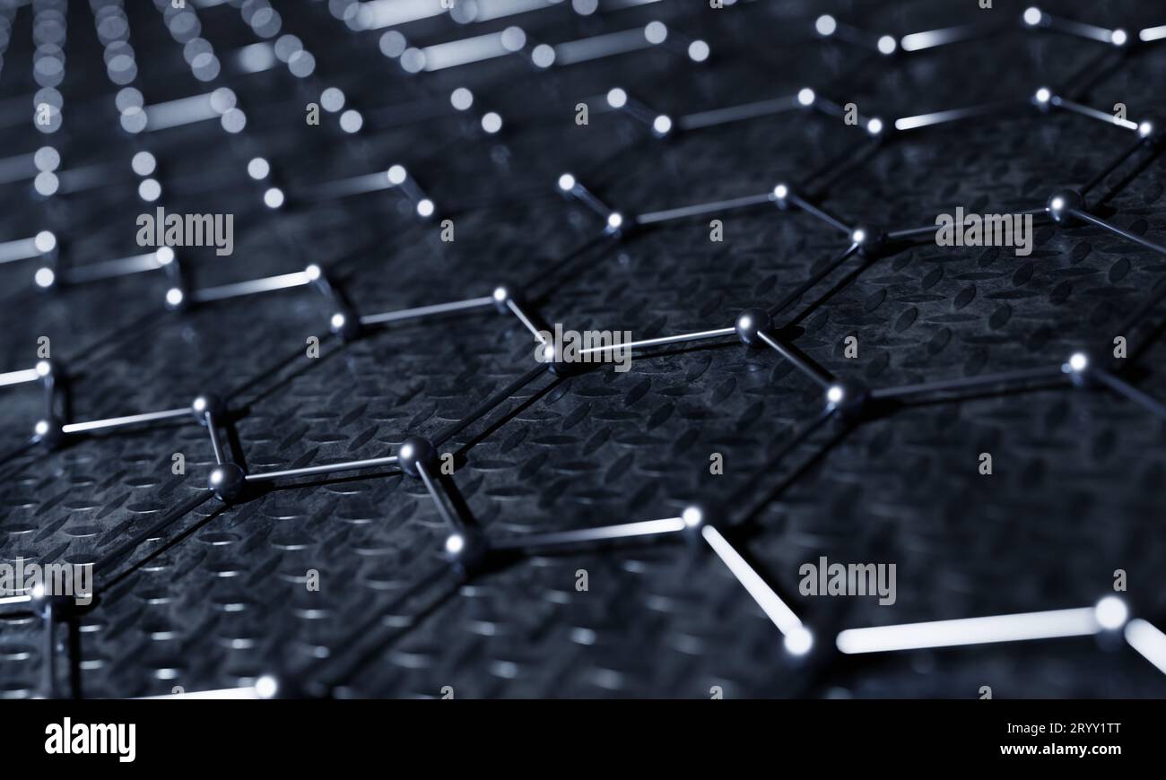 Steel chemical hexagonal structure connection network background ...
