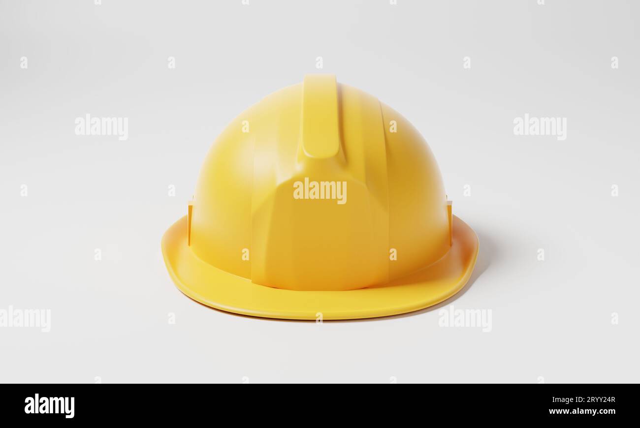 Yellow hard hat safety helmet on white background. Business and ...