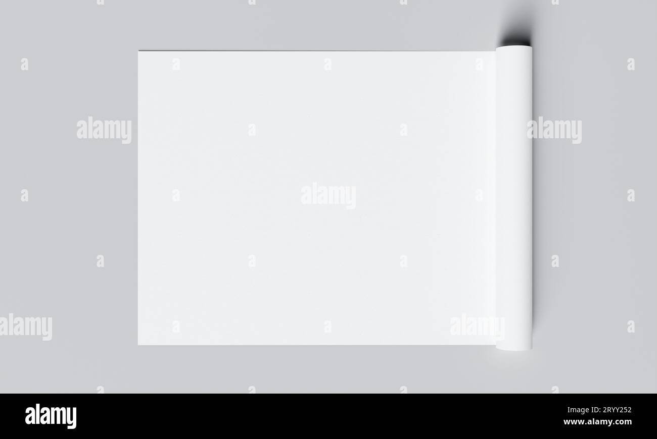 Blank empty paper roll with copy space for advertising background. Art ...