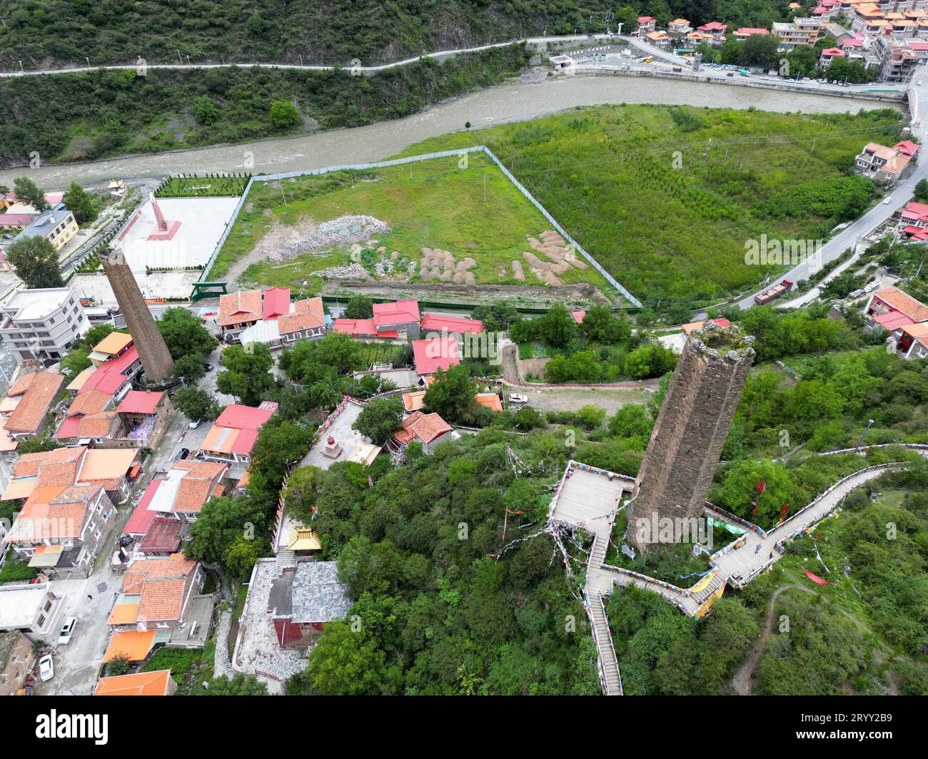 ABA, CHINA - AUGUST 24, 2023 - The Zhibo watchtower, known as China's ...