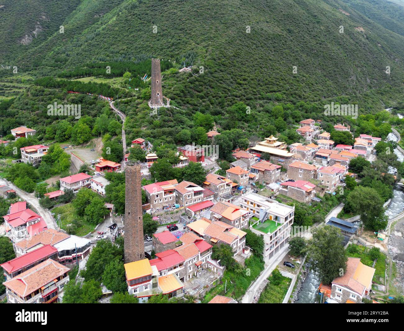 ABA, CHINA - AUGUST 24, 2023 - The Zhibo watchtower, known as China's ...
