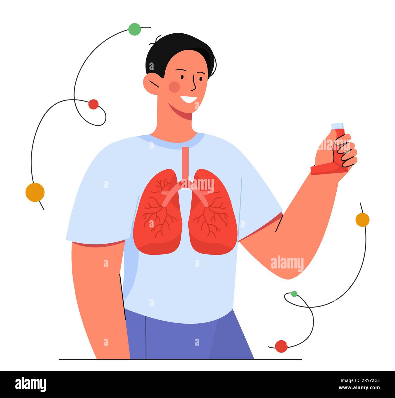 Breathing problem man Cut Out Stock Images & Pictures - Alamy