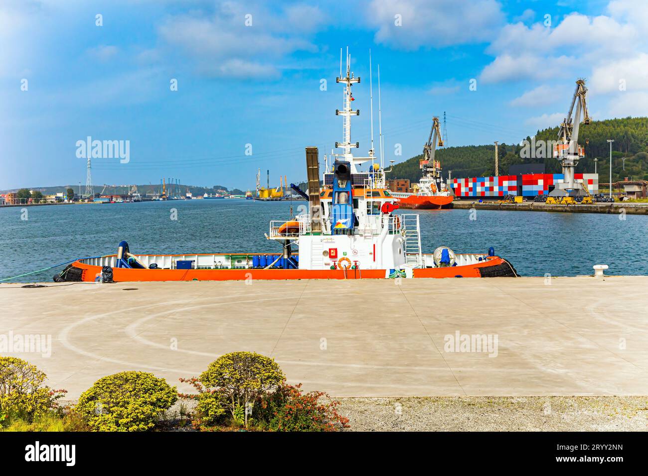 Port of the Aviles River Stock Photo - Alamy