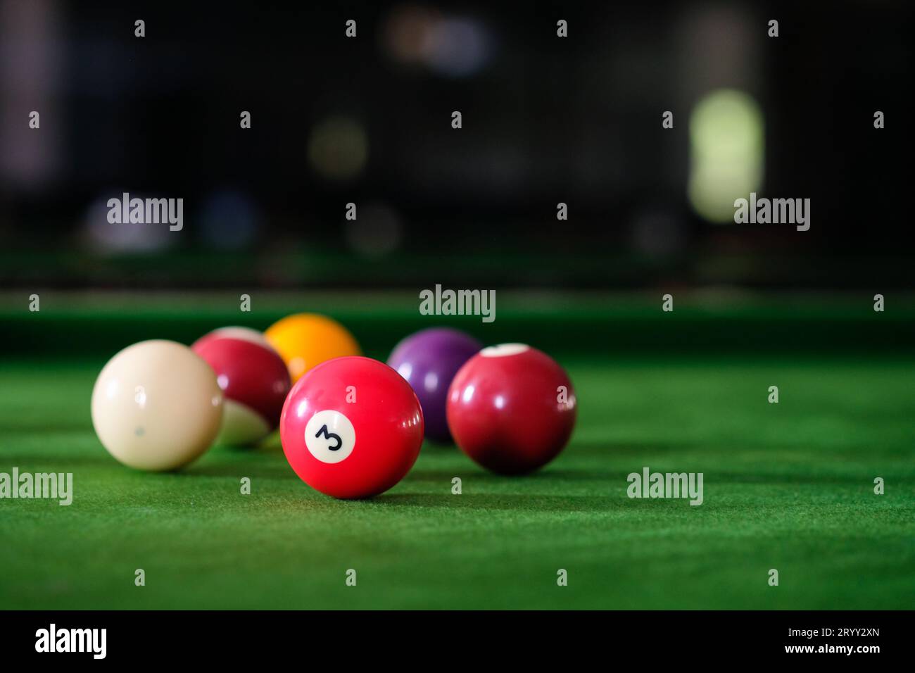 Man's hand and Cue arm playing snooker game or preparing aiming to ...