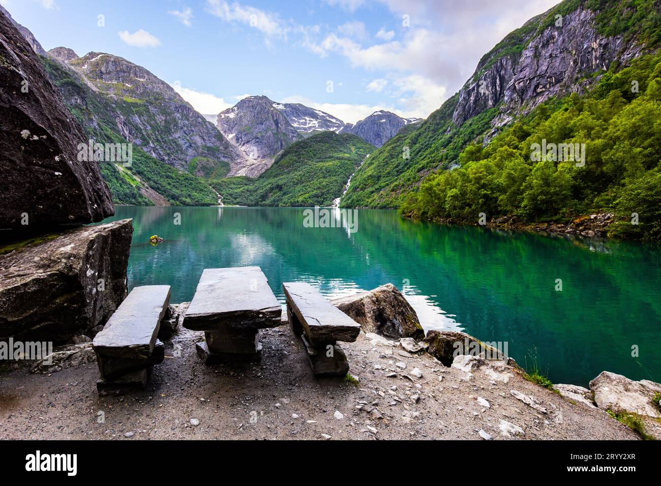 Cozy tourist wooden table Stock Photo - Alamy