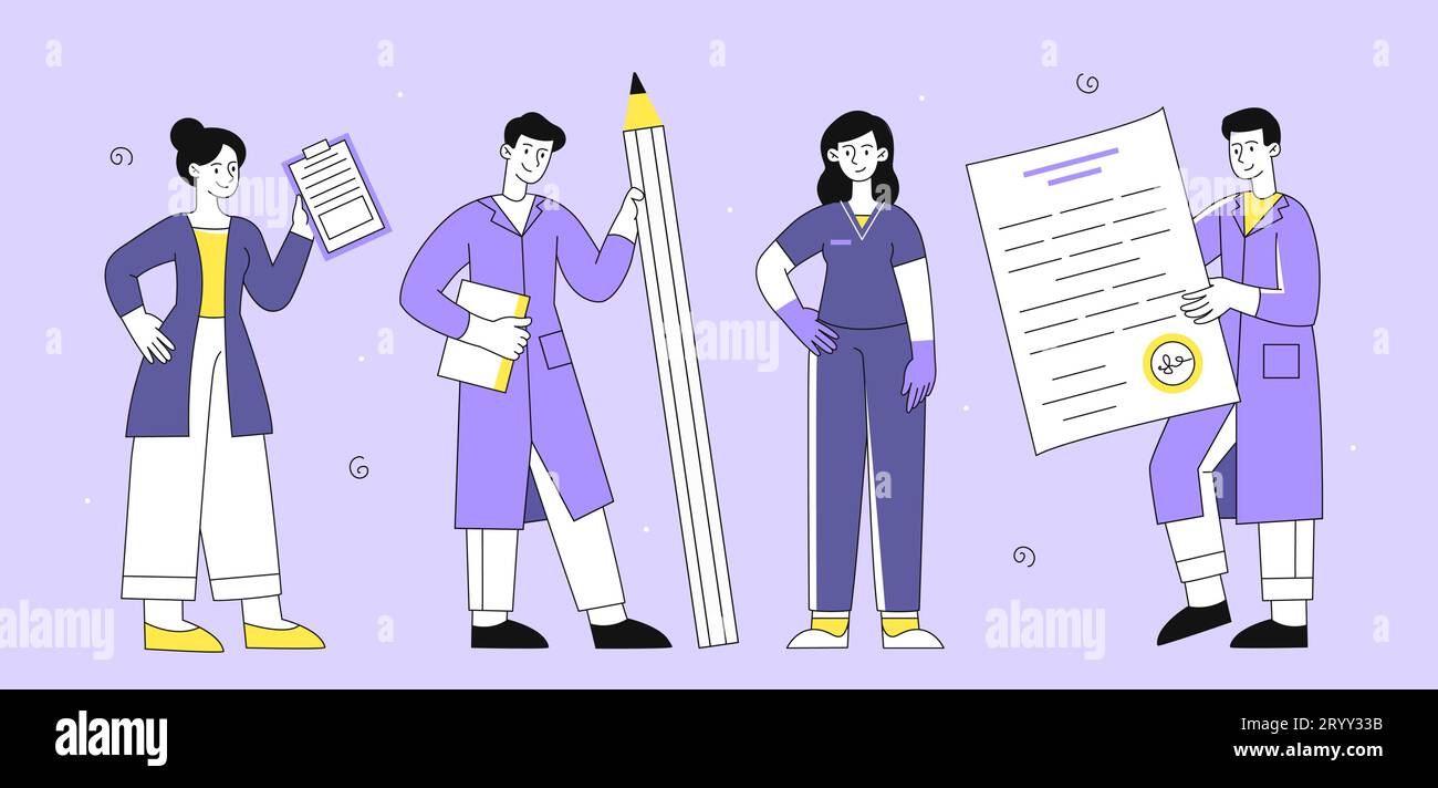 Set of doctors vector line concept Stock Vector Image & Art - Alamy