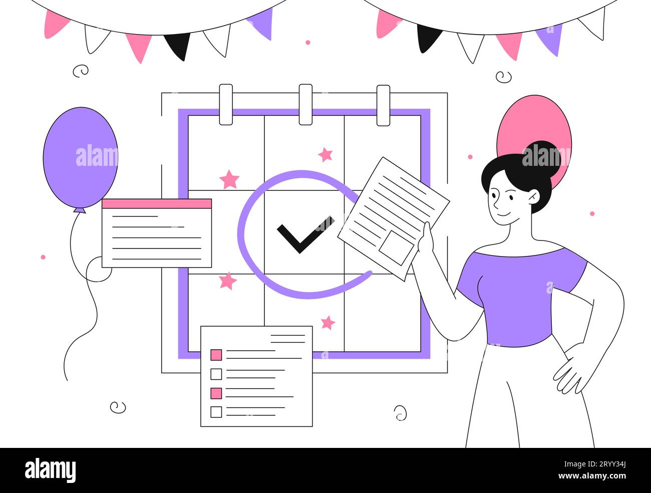 Hr planning outline vector Cut Out Stock Images & Pictures - Alamy