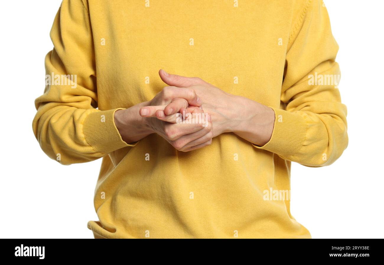 Female popping knuckles hi-res stock photography and images - Alamy