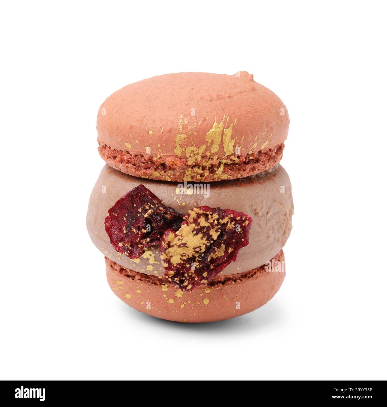 One delicious sweet macaron isolated on white Stock Photo - Alamy