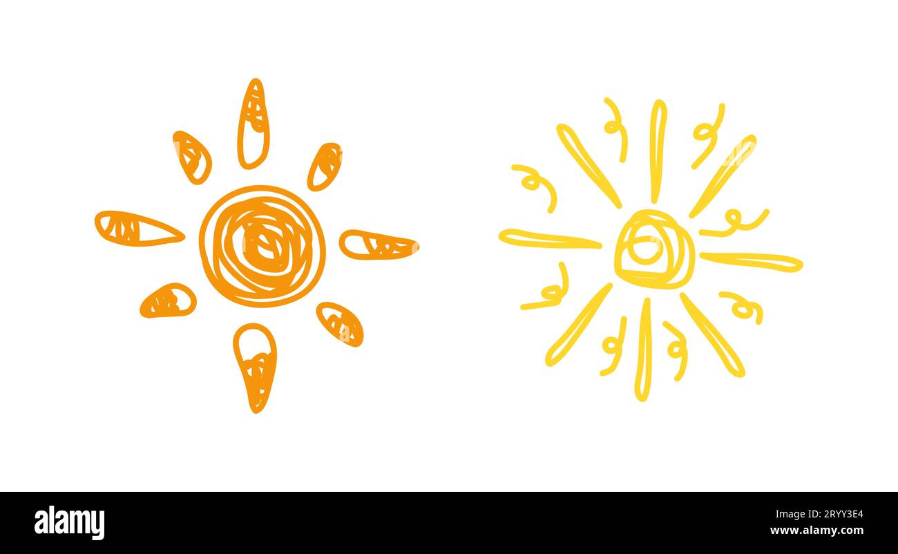 Doodle sun vector set Stock Vector Image & Art - Alamy